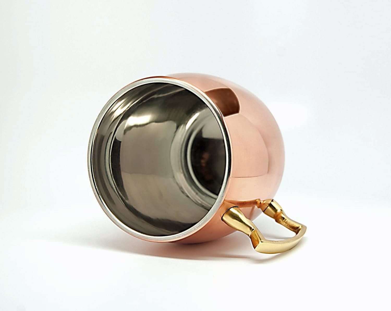 MG Decor Moscow Mule Mugs, Solid Copper, Nickel Plated, Brass Handle ...