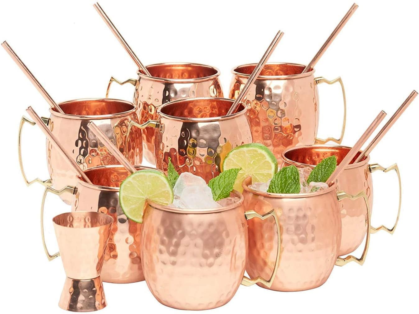 Moscow Mule Copper Mugs Set of 24 (16oz) w/ 24 Straws & 3 Jiggers | 100 ...