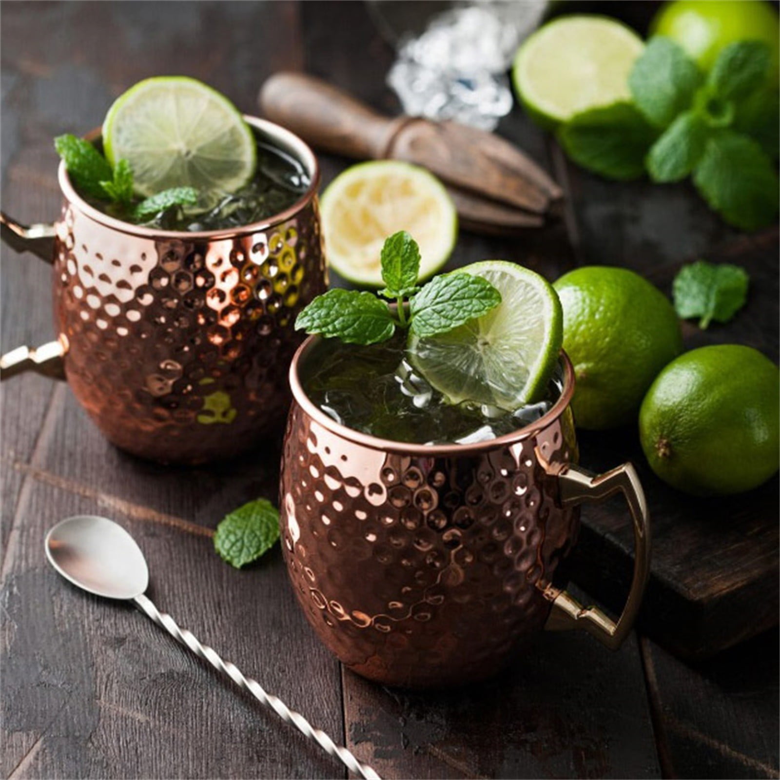 Moscow Mule Mugs Copper-Plated Fine Craftsmanship Etched Mugs,304 ...