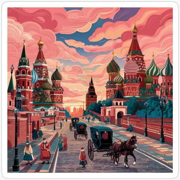 Moscow, Russia Sticker Phone Decal Water Bottle Stickers Car Decals ...