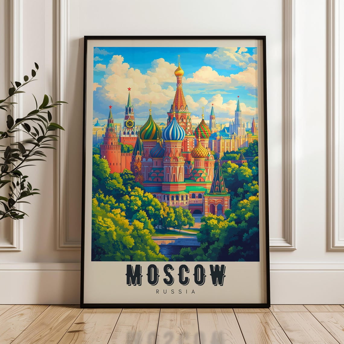 Moscow Travel Poster - Russia Wall Art Print, Illustration Poster ...