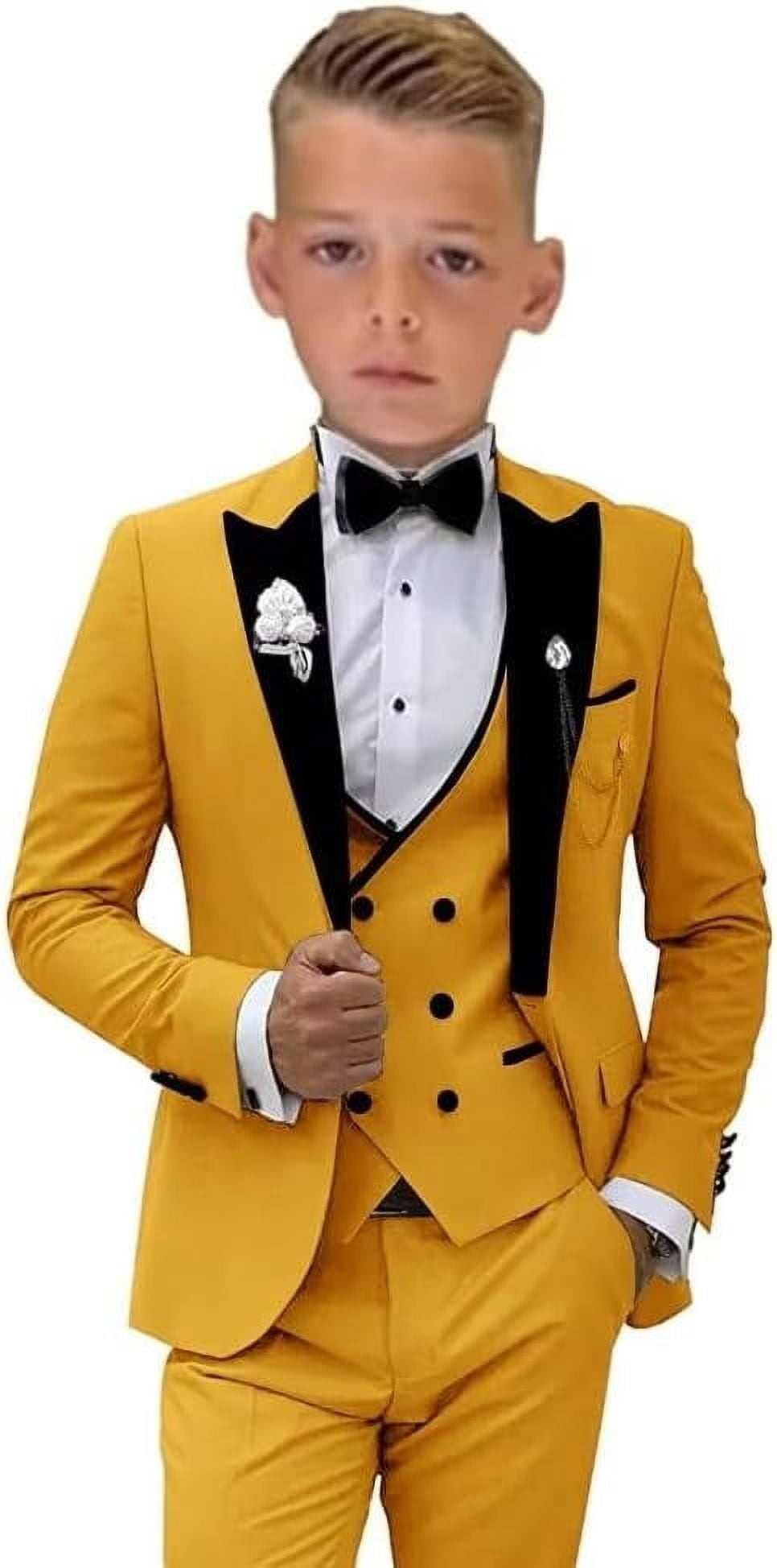 Mosedou 3Pcs Boy's Suit Slim Fit Boys Suit,Formal Suit for Boys, Boy ...