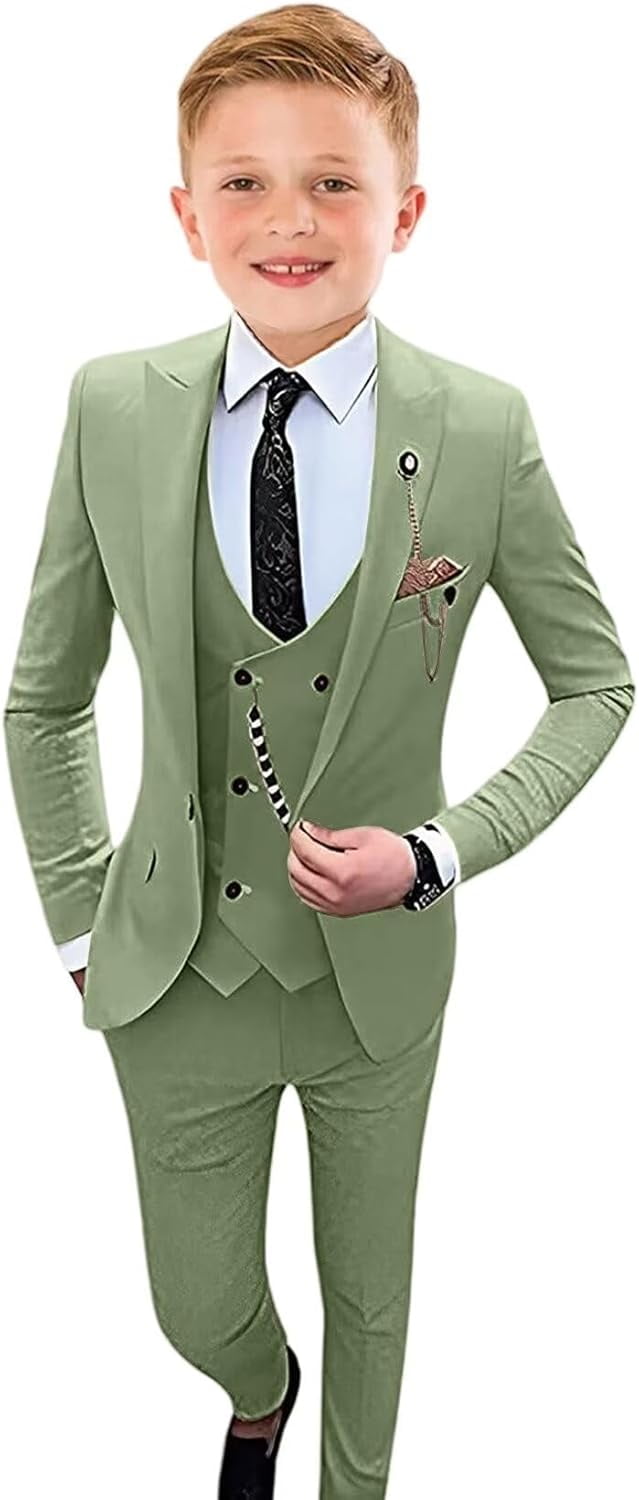 Mosedou 3Pcs Formal Wedding Kids Clothes Party Dress Child Blazer Set ...