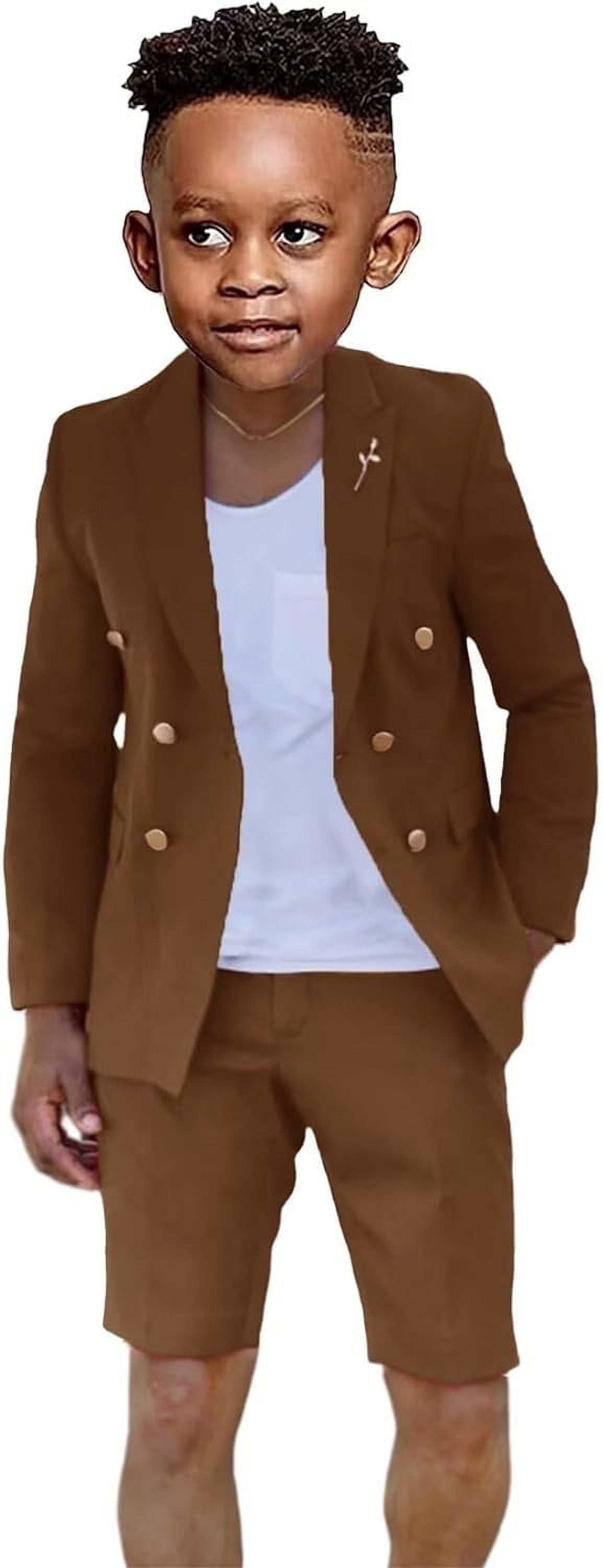 Mosedou Boys 2 Piece Shorts Suit Slim Fit Double Breasted Formal Jacket ...