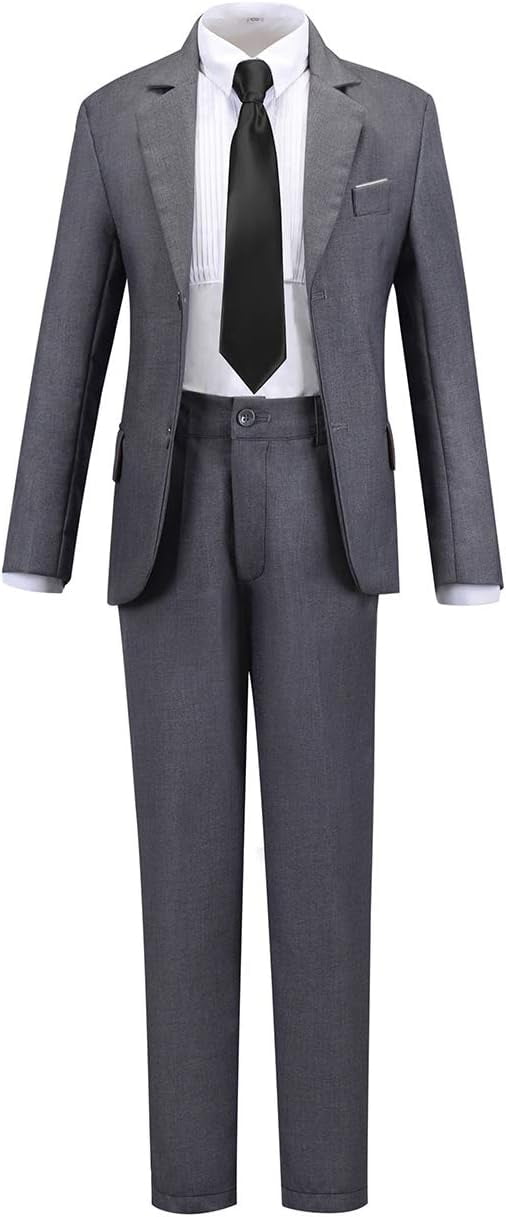 Mosedou Boys Formal Suit Set 4 Pieces Kids Tuxedo Ring Bearer Outfit ...