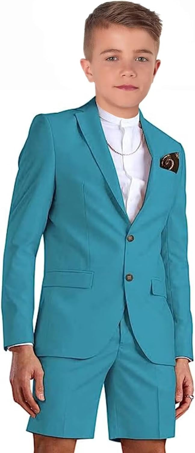 Mosedou Shorts Suit for Boys Summer Casual 2 Piece Beach Wedding Tuxedo ...