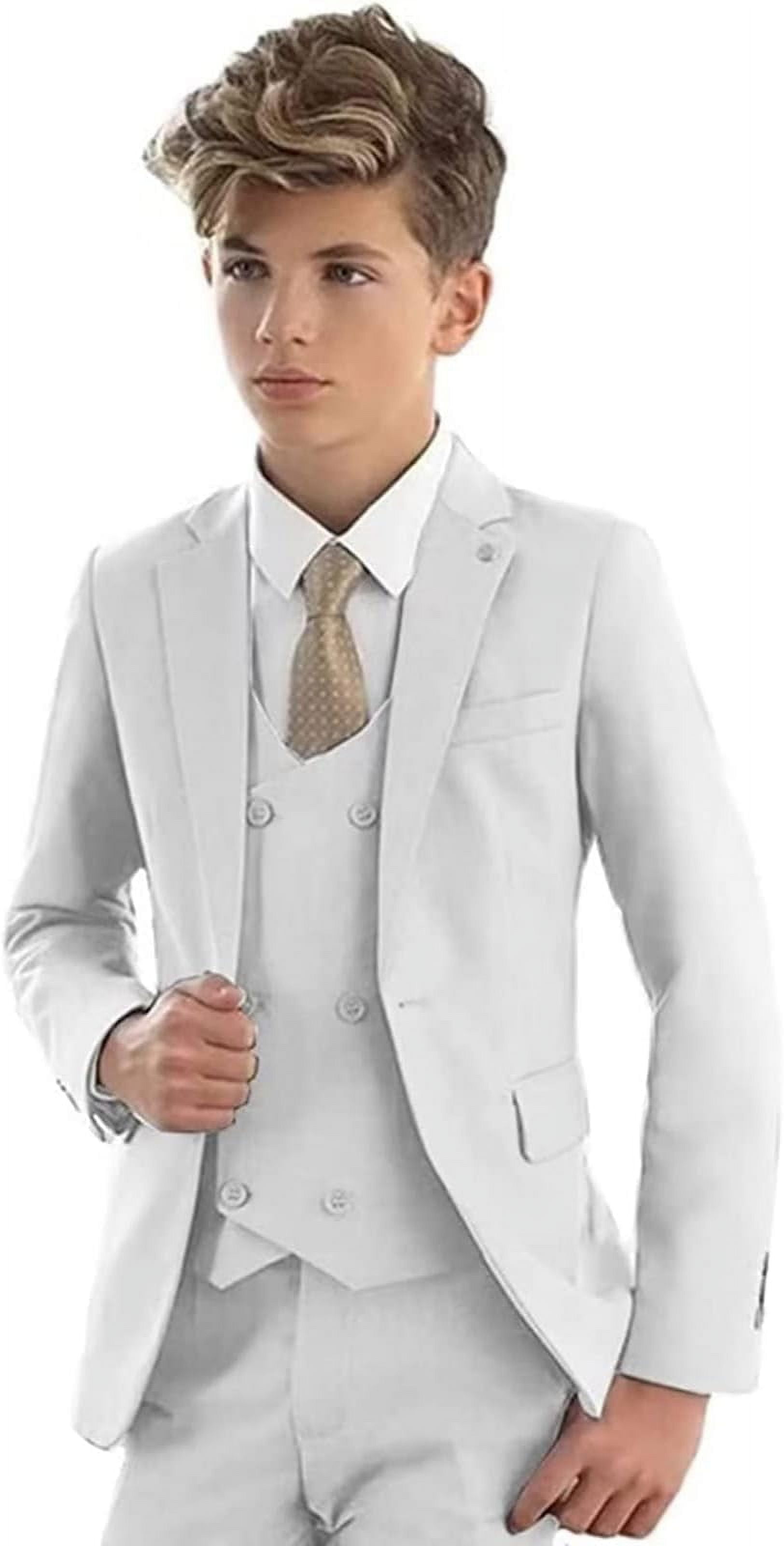 Mosedou Suit for Boys Tuxedo Suit Three Piece Slim Fit Toddler Suit for ...