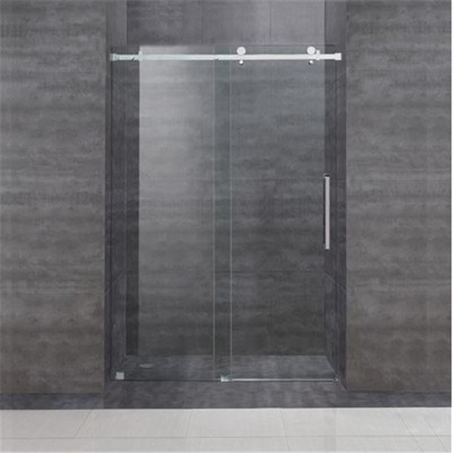 Moselle 48 x 75 in. Completely Frameless Sliding Shower Door in Stainless Steel - Walmart.com