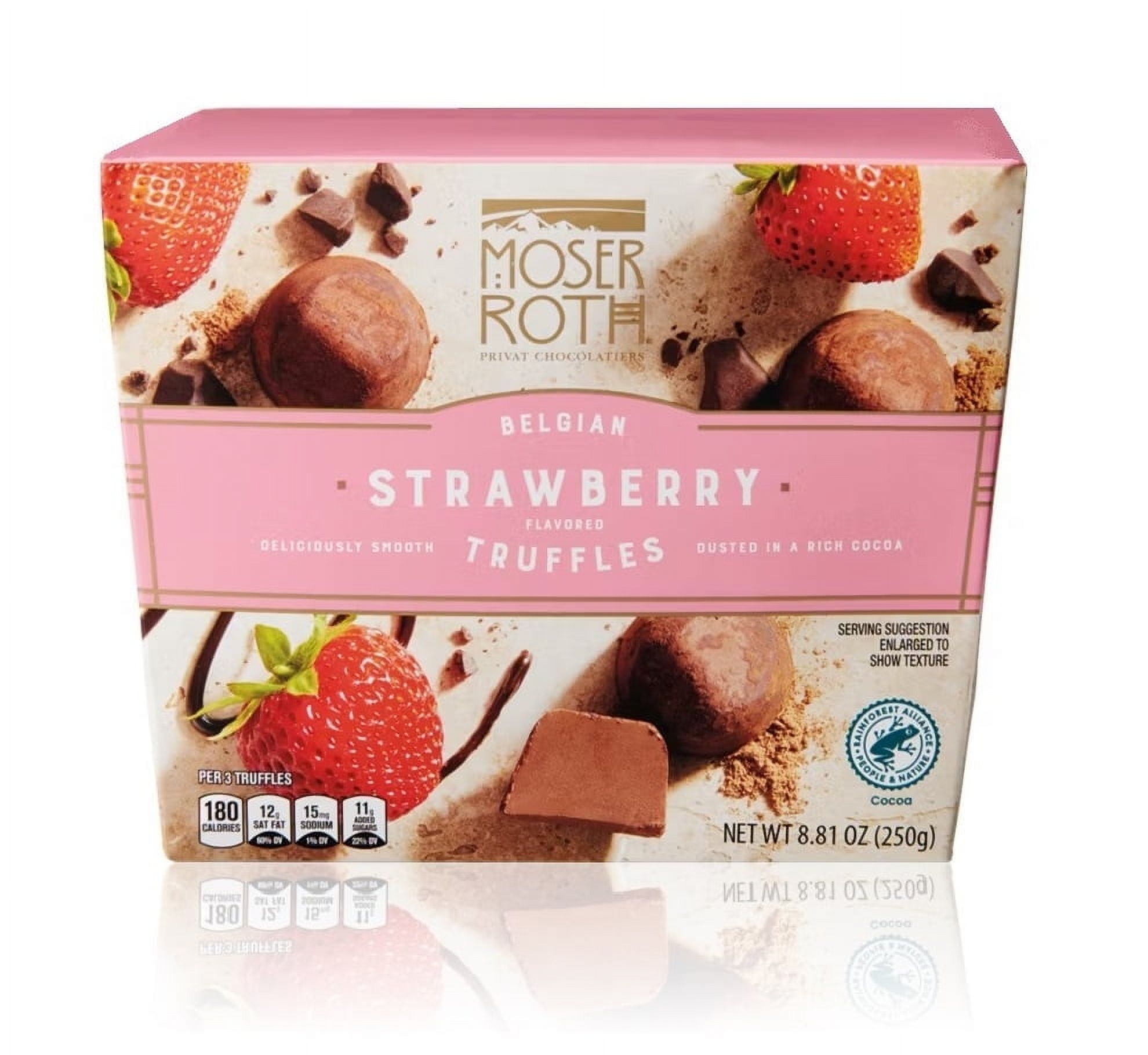 Moser Roth Belgian Cocoa Dusted Truffles, 8.81 oz (1 Box, Strawberry ...