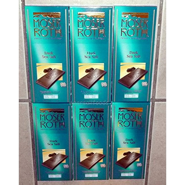Moser Roth Dark Chocolate/Sea Salt Chocolate Bars, (6) Pack, Germany ...