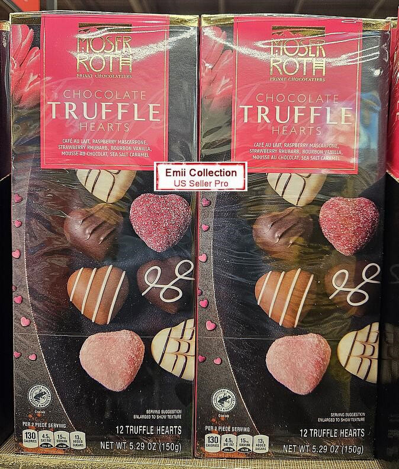 Moser Roth Privat Chocolatiers 12 Chocolate Truffle Hearts 5.29oz 150g ...