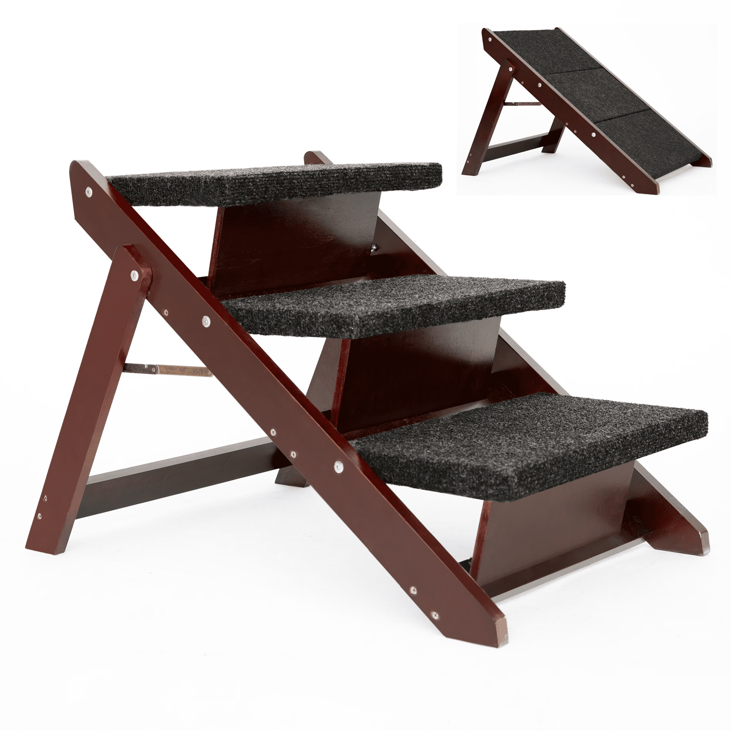 Moserein Pet Stairs Dog Steps Foldable 3 Levels Dog Stairs Ramp for ...