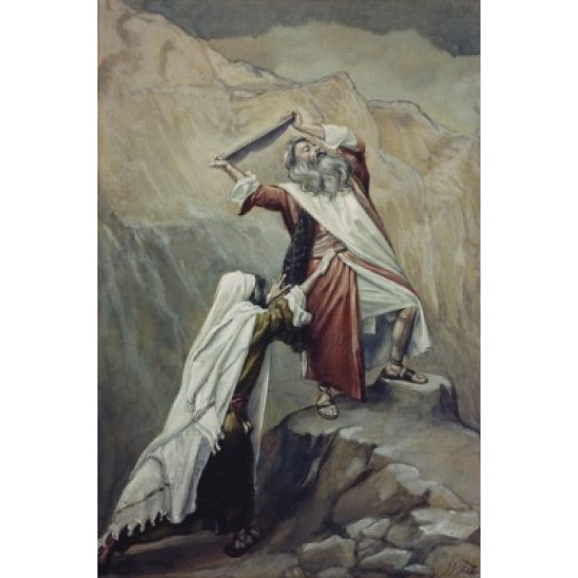 Moses Destroys the Tablets of the Ten Commandments James Tissot Jewish ...