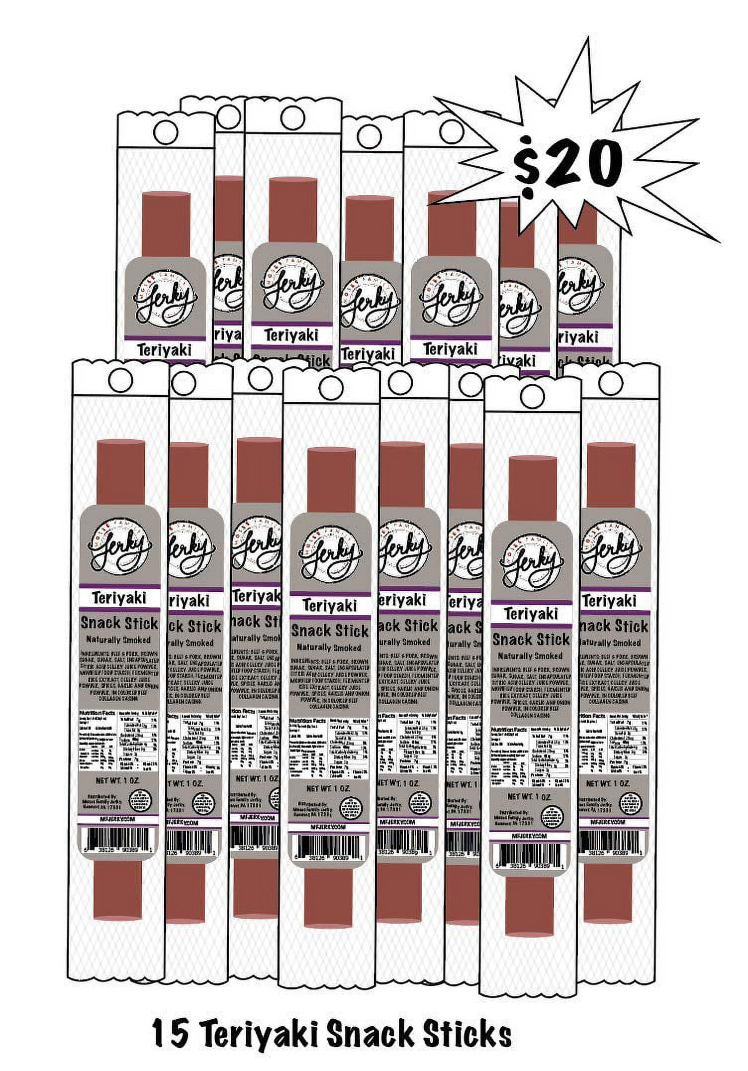 Moses Family Beef Jerky, Teriyaki Snack Stick, 1 Ounce (Pack of 15 ...