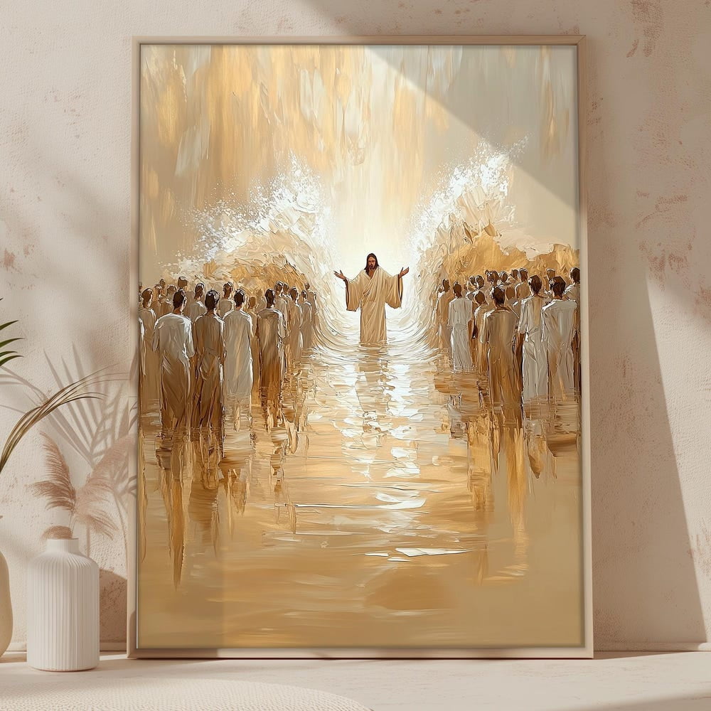 Moses Parting Of The Red Sea Wall Art, Bible Wall Art, Exodus Old ...