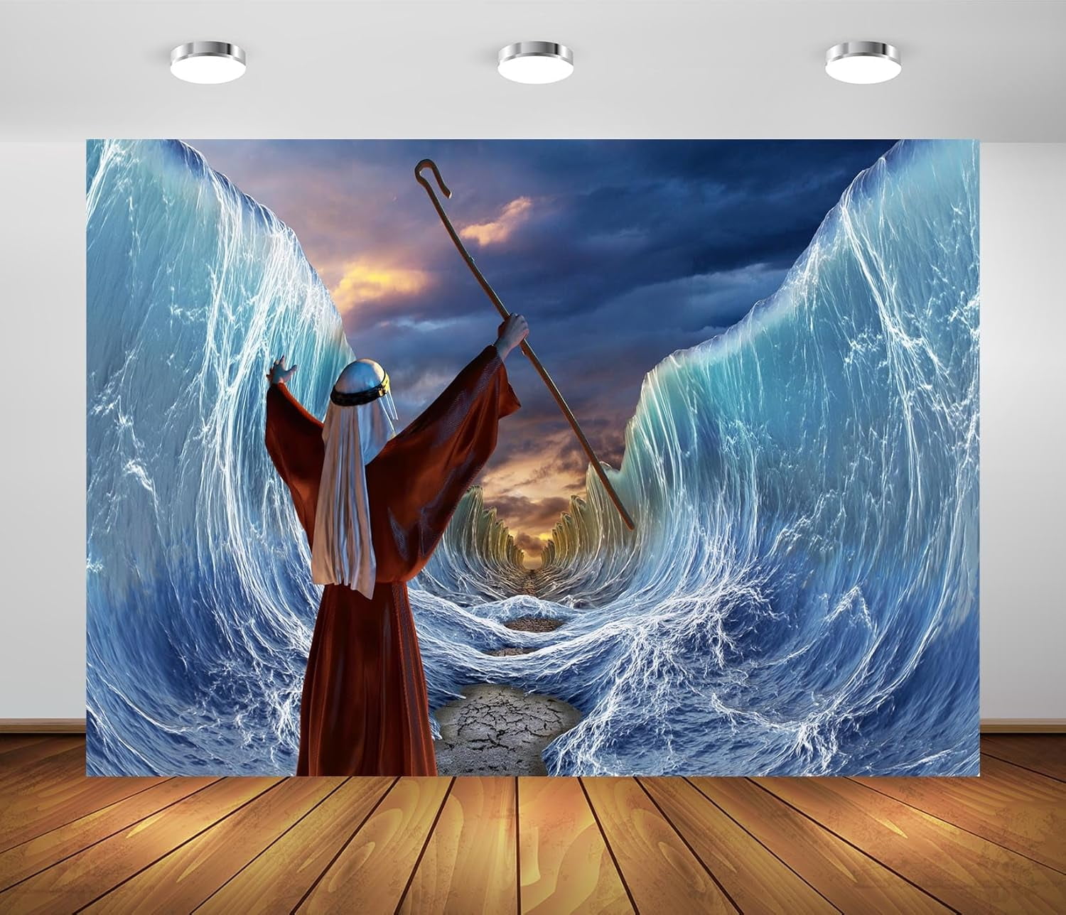 Moses Parting The Red Sea Backdrop Jewish Passover Backdrops for ...