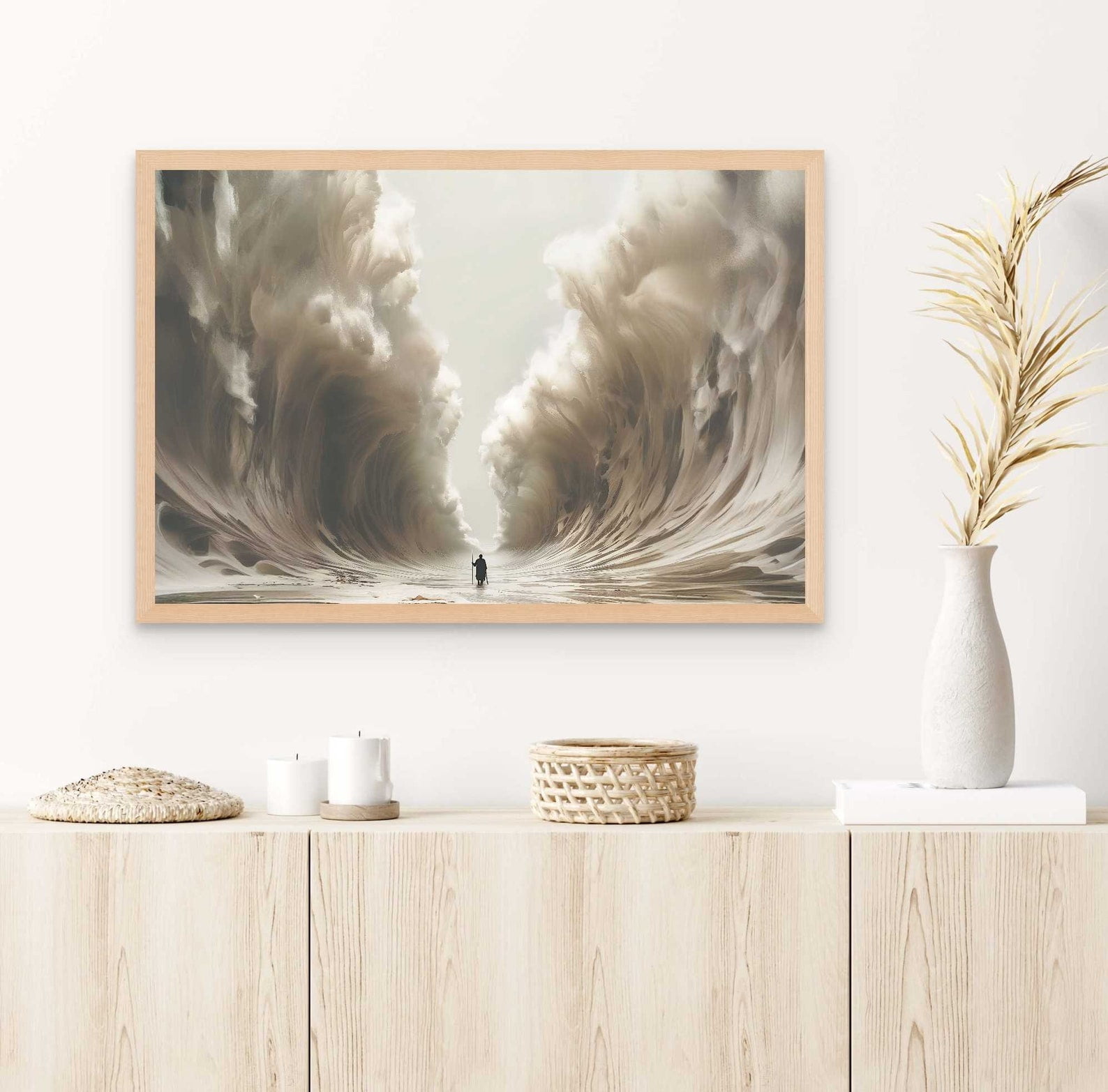Moses Parting the Red Sea Landscape Painting, Old Testament, Moses Art ...