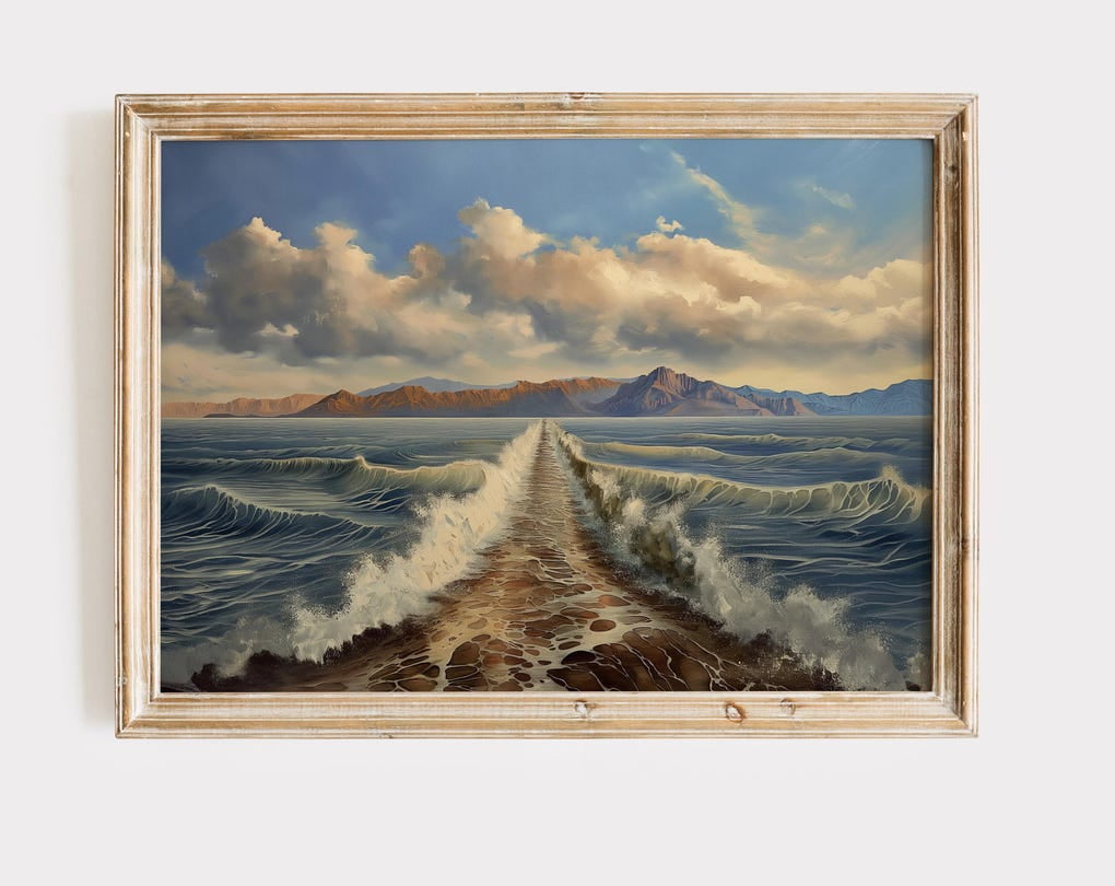 Moses Parting Of The Red Sea Scripture Wall Art Downloadable Prints ...