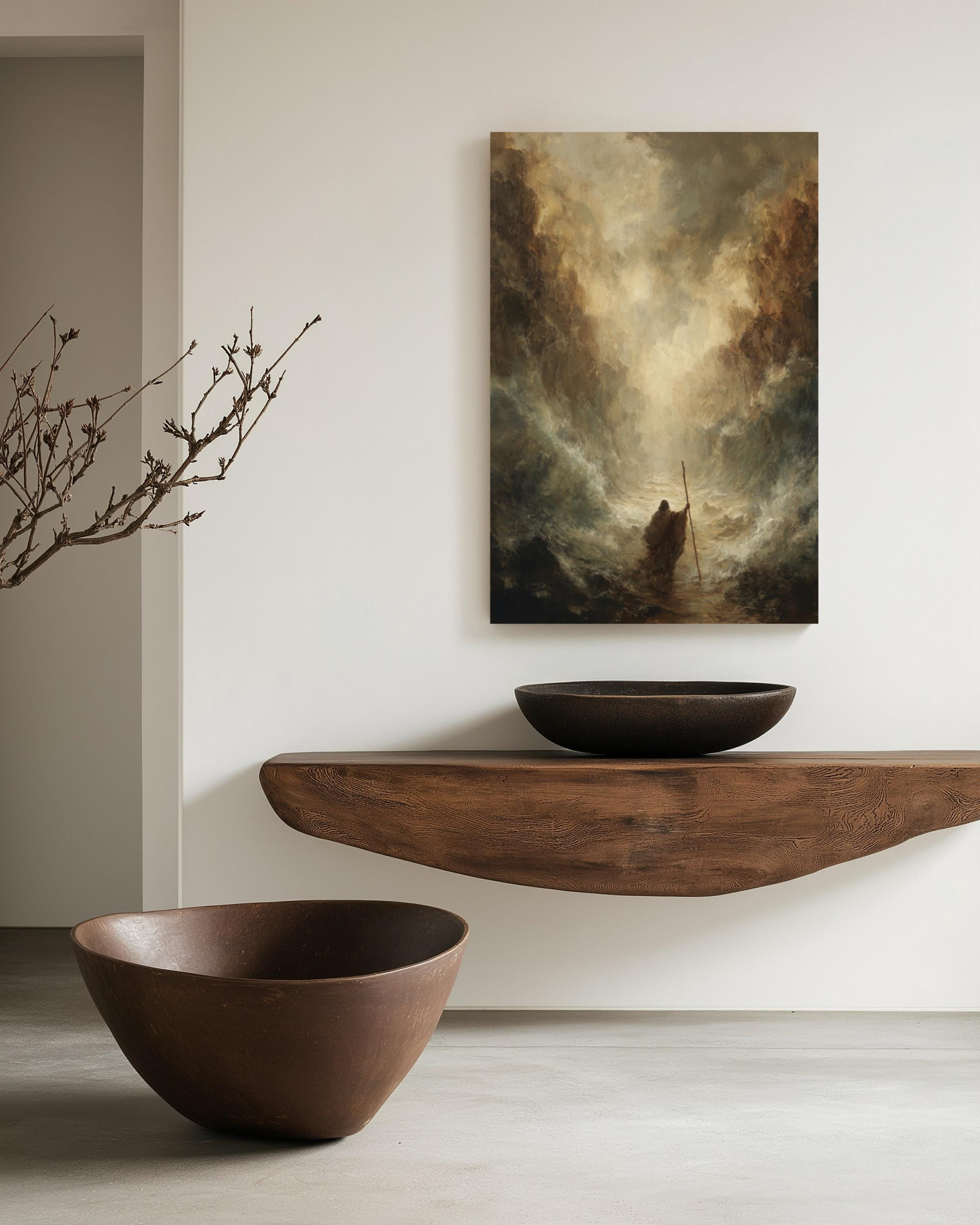 Moses Parting The Red Sea Art: Modern Christian Wall Art Print Warm ...