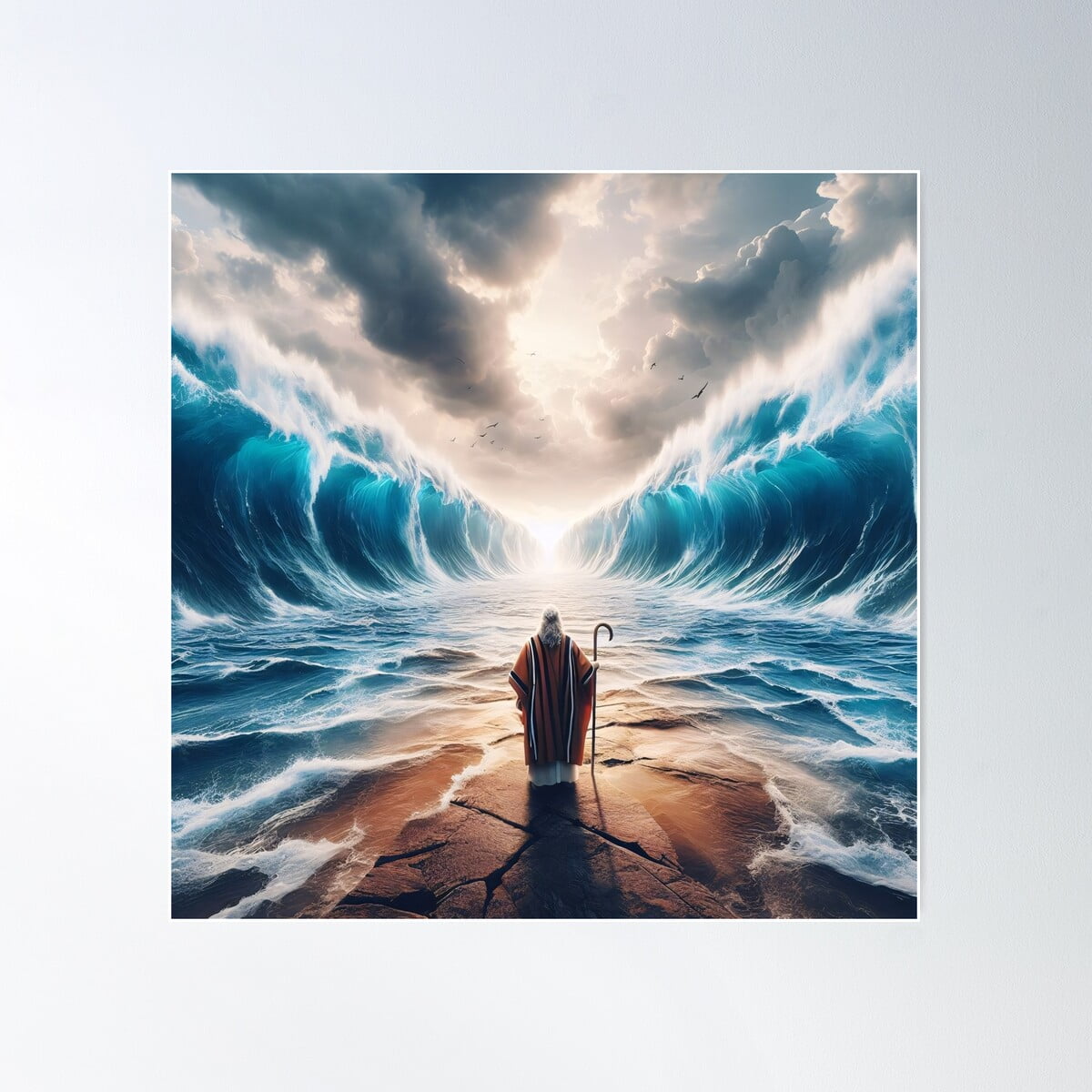 Moses Parting The Red Sea Poster Wall Art, Modern Wall Decor For Living ...