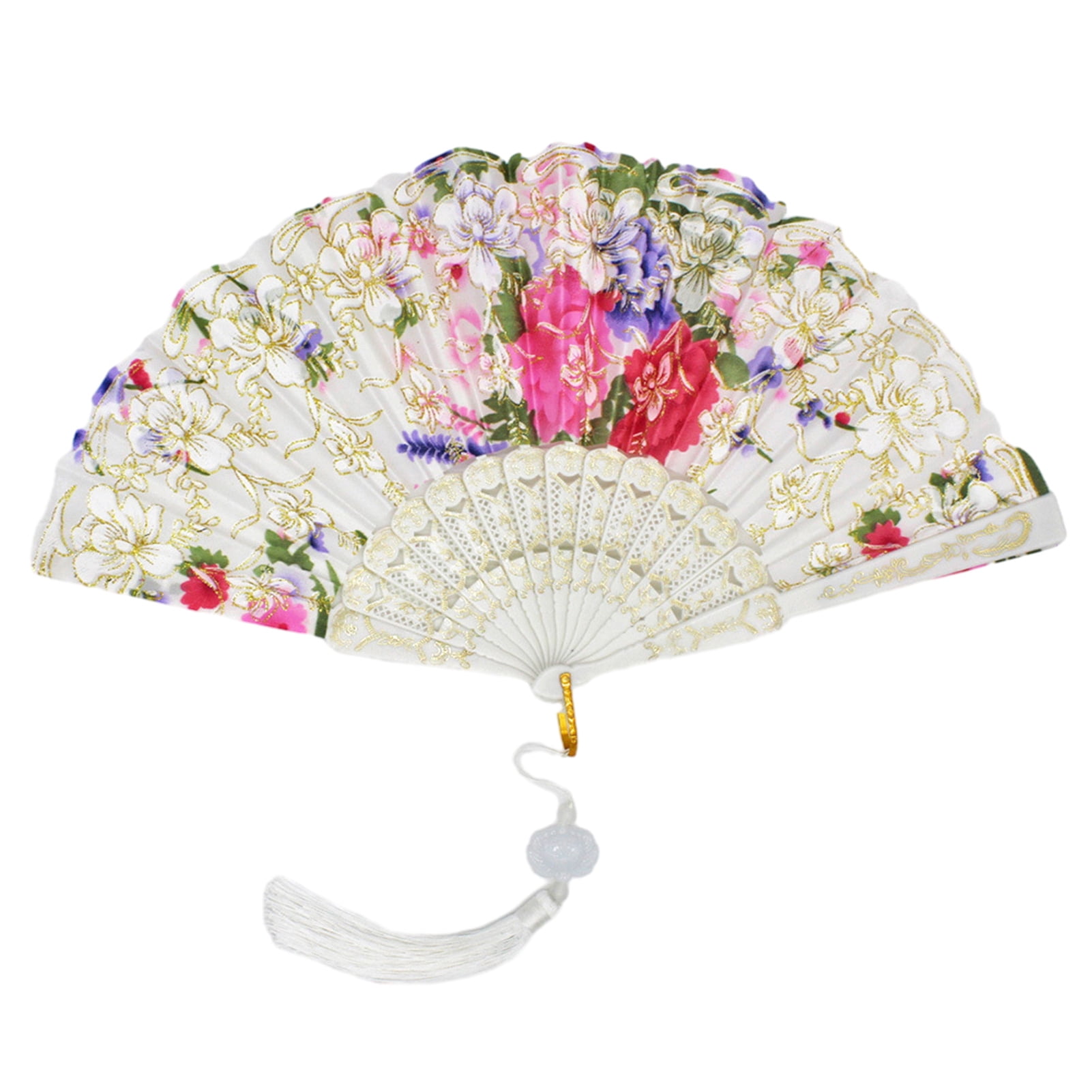 Mosey 1 Set Folding Hand Fan Lightweight Elegant Exquisite Floral ...
