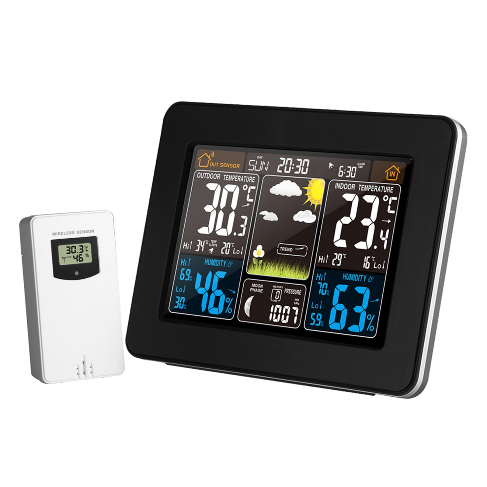 Mosey 1 Set Weather Clock with Backlight RF Sensory Digital Living Room ...