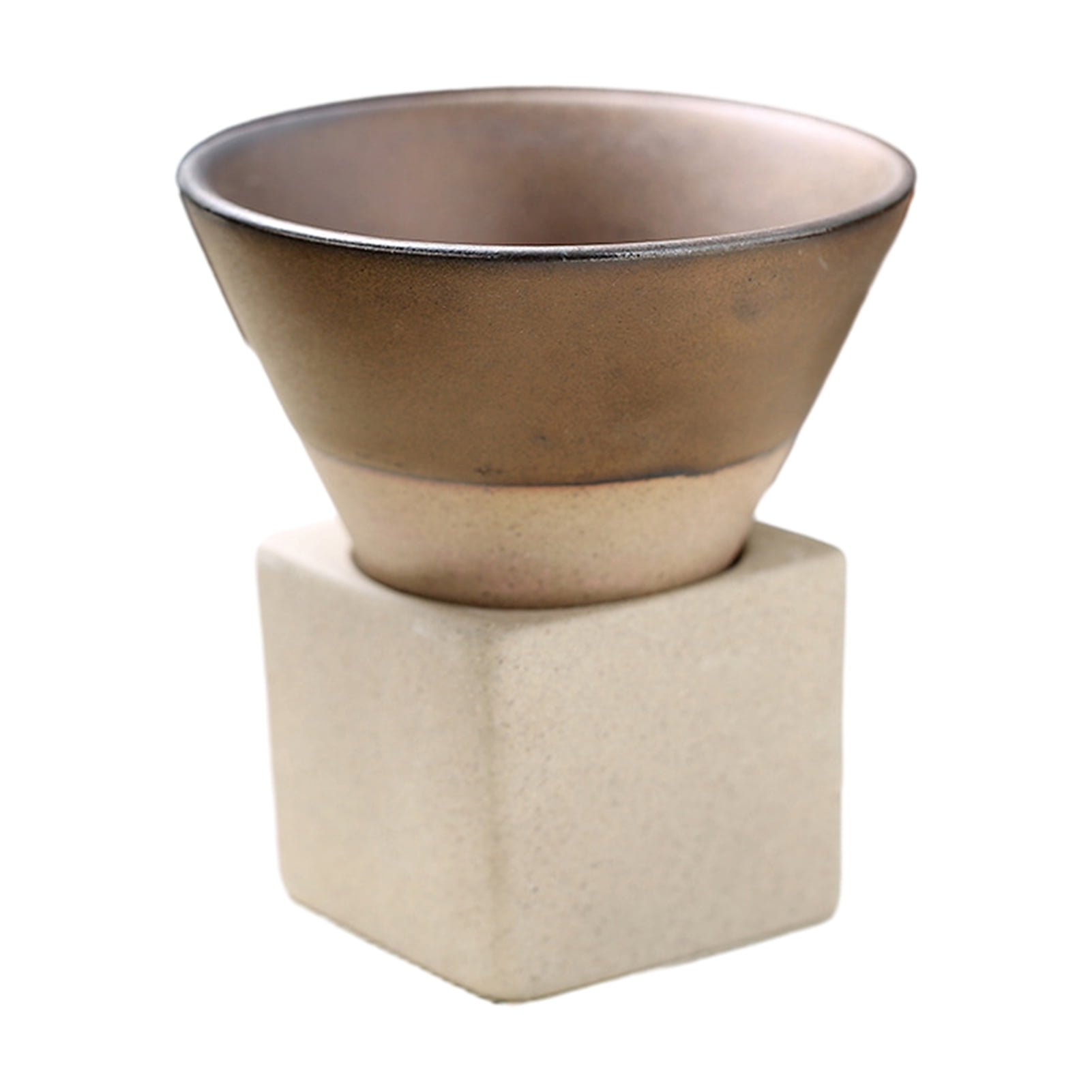 Mosey 100ML Crude Pottery Funnel Coffee Cup with Base Heat-resistant ...