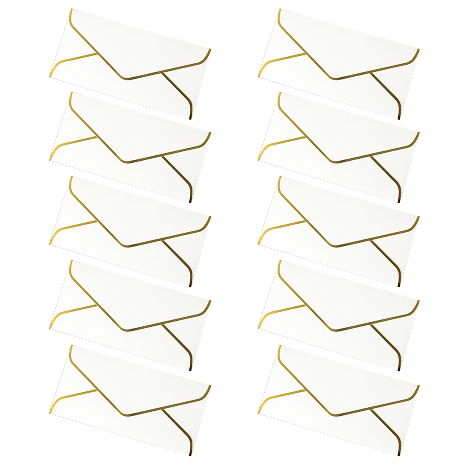 Mosey 10Pcs Golden Border Envelope V Flap Quick Seal Vintage Luxury ...
