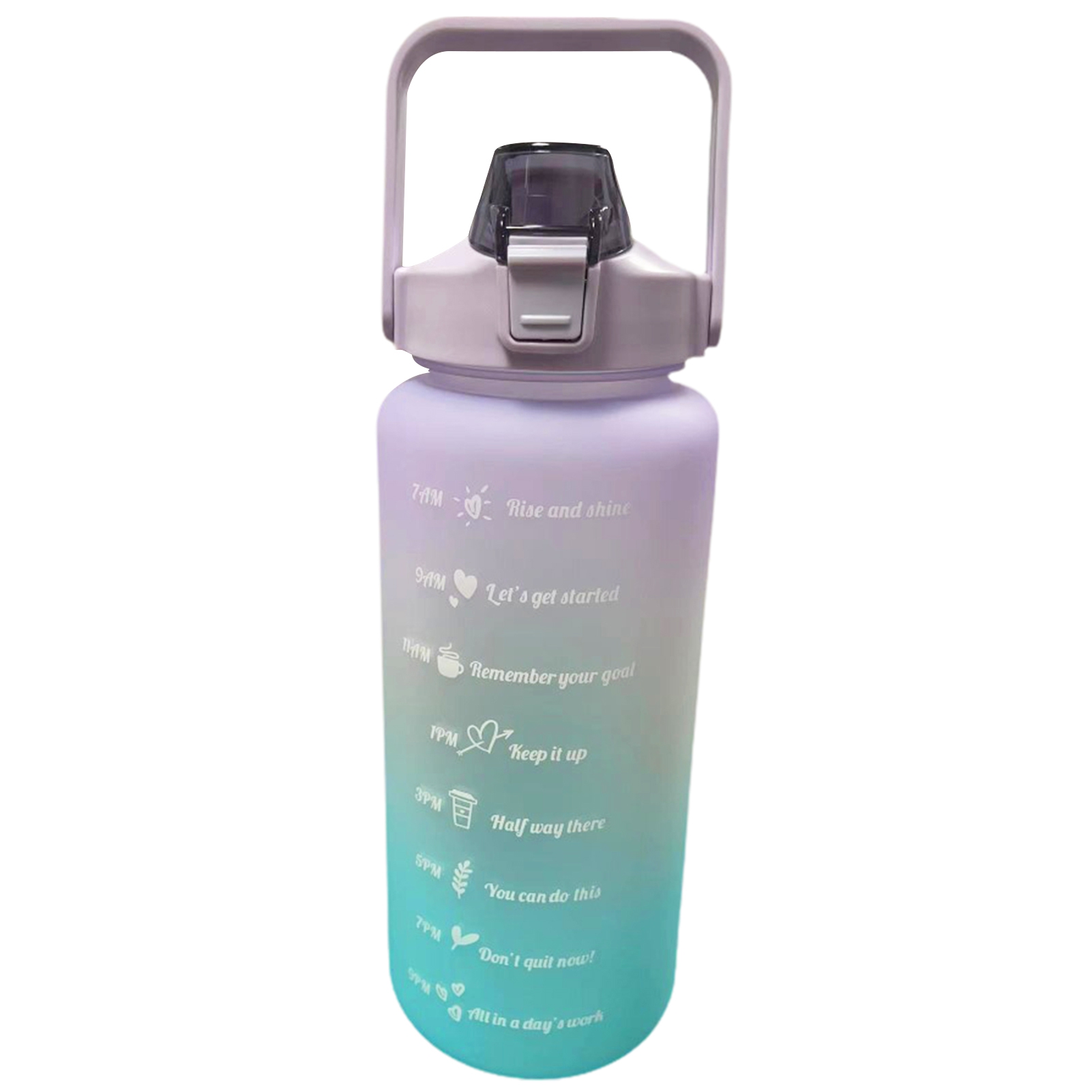 Mosey 2000ml Straw Bottle with Time Marker Gradient BPA Free Top ...