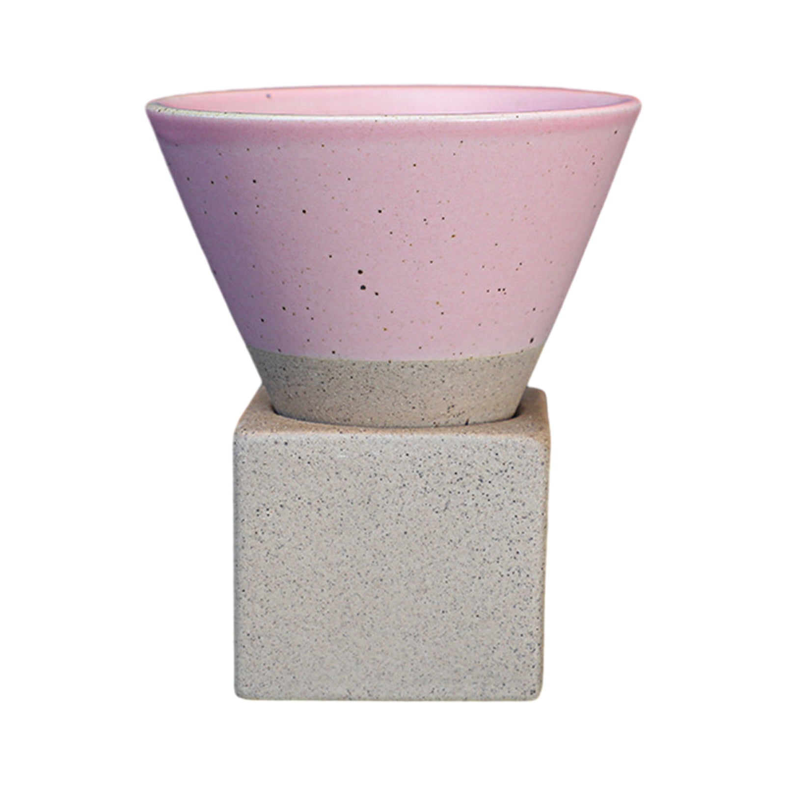 Mosey 200ML Crude Pottery Funnel Coffee Cup with Base Heat-resistant ...