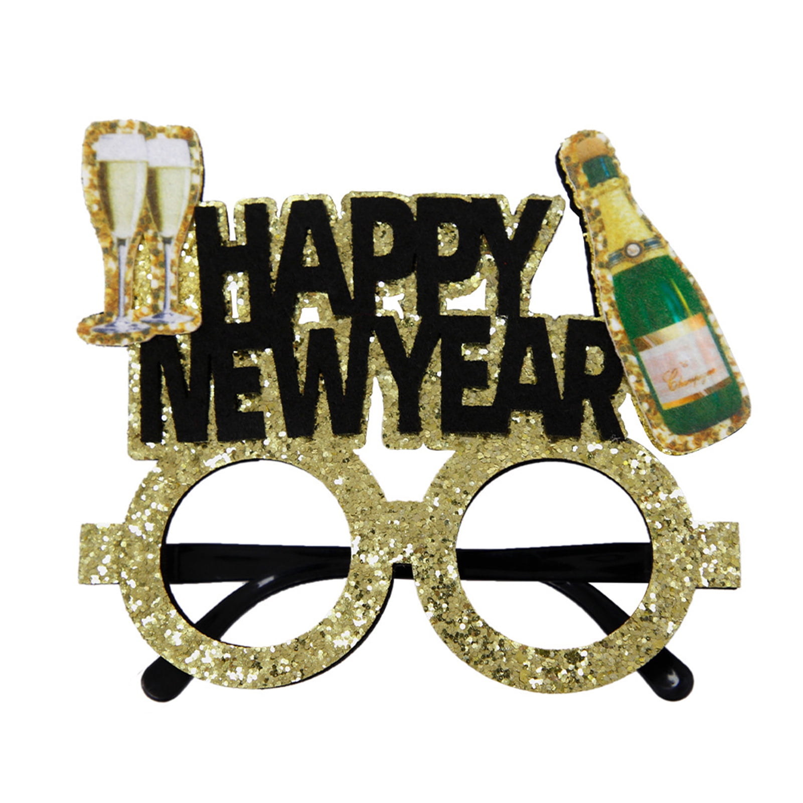 Mosey 2024 New Year Party Decoration Glasses Photo Props Black And Gold ...