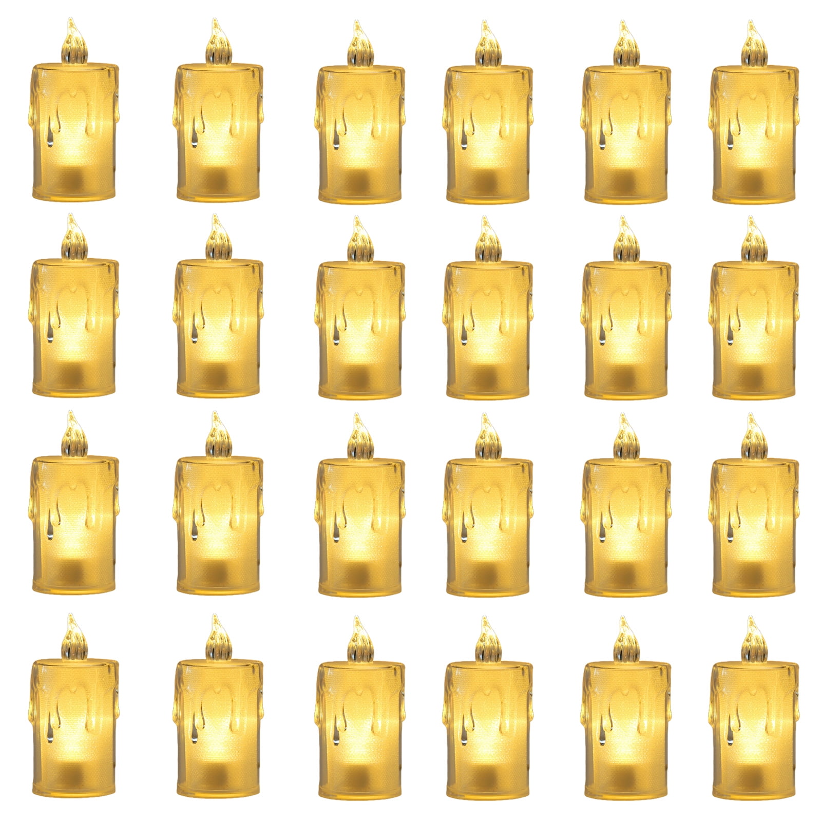 Mosey 24Pcs LED Electronic Candle Safe Realistic Flameless Battery ...