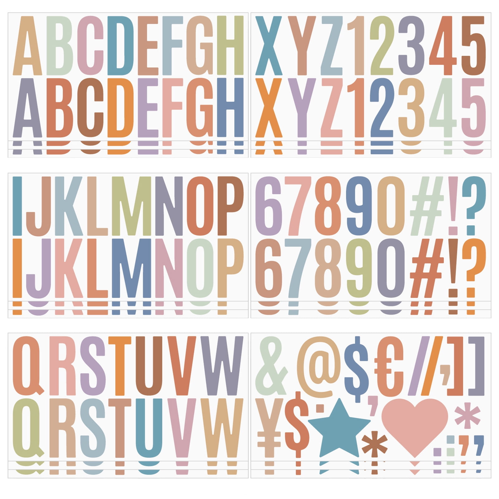 Mosey 300Pcs 18 Sheets English Letter Sticker Self-adhesive Vinyl ...