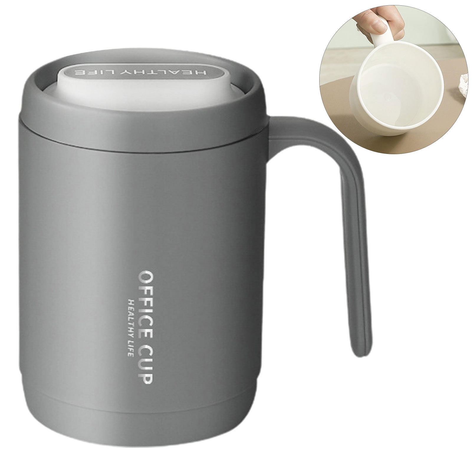 Mosey 500ml Water Cup with Cover Sealing Silicone Ring Double-layer ...