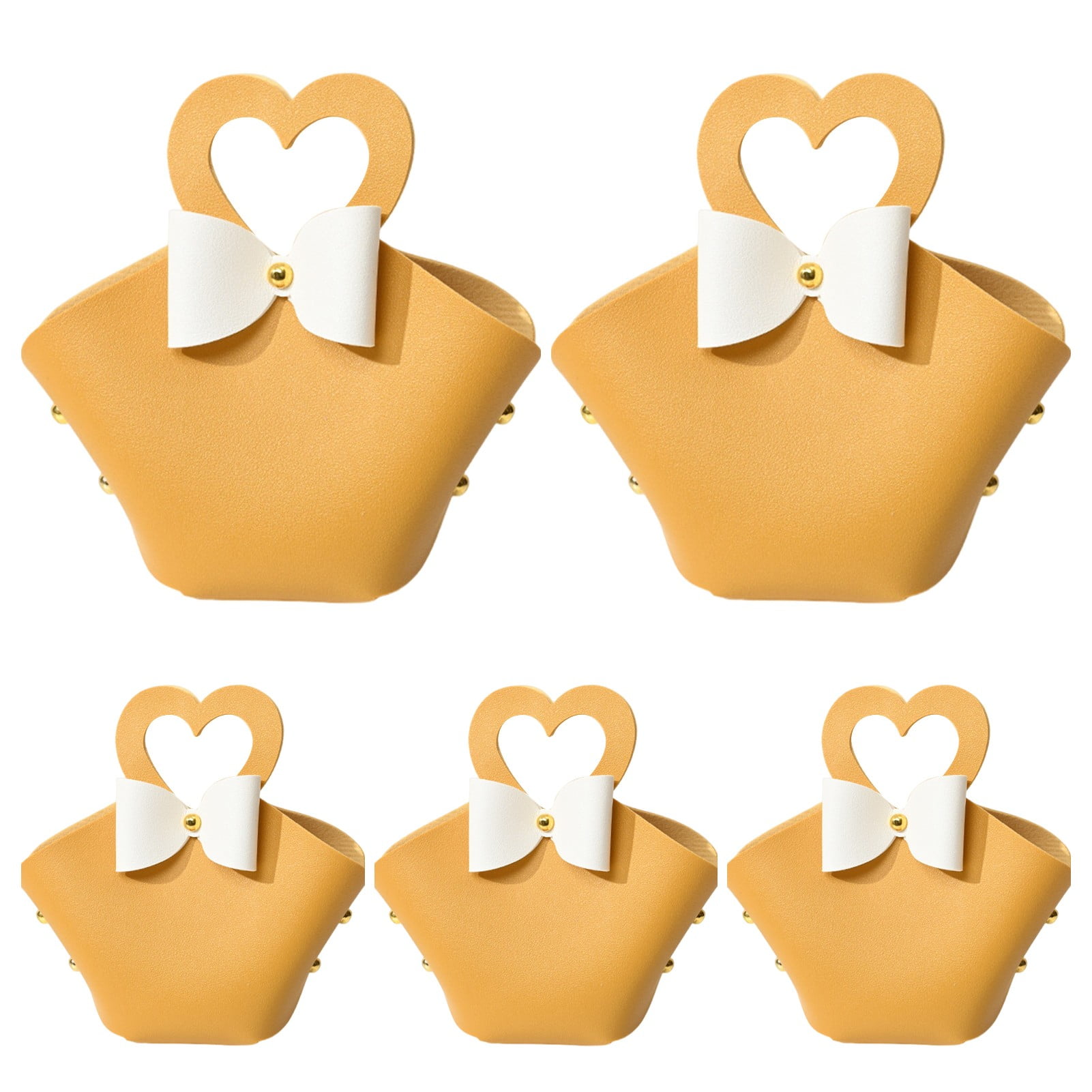 Mosey 5Pcs Gift Bag Convenient Colorful Mini Handbag Faux Leather Candy ...