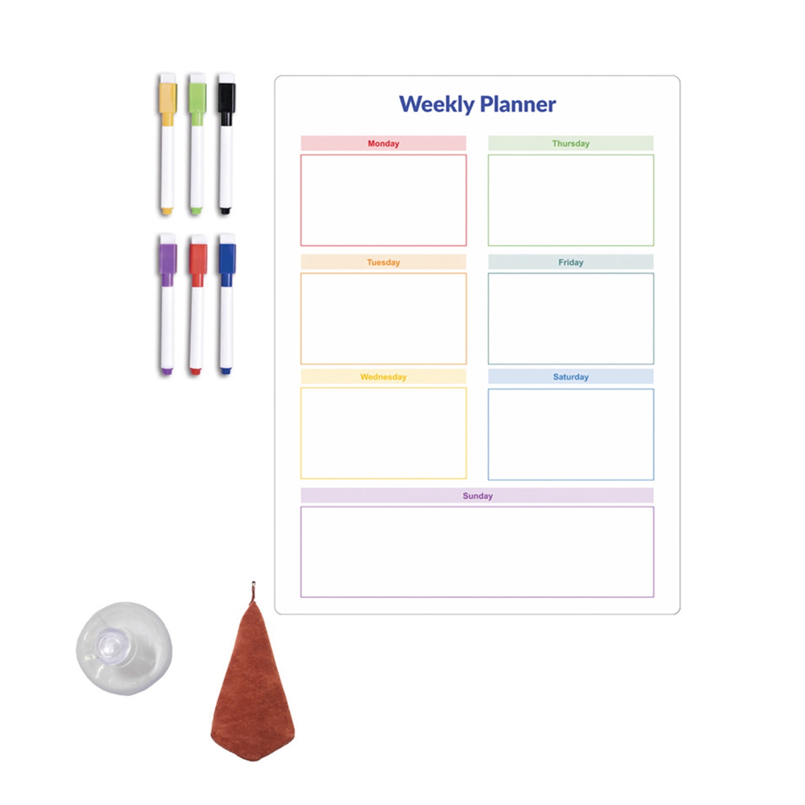 Mosey 9Pcs/Set Weekly Planner for Refrigerator with Dry-Erase Message ...