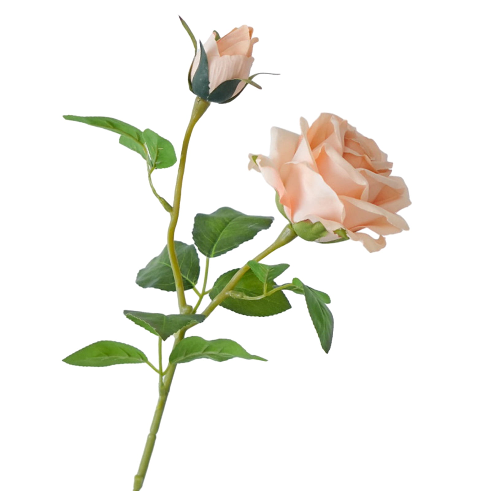 Mosey Artificial Rose with Stem 2 Heads Non-withering No Watering ...