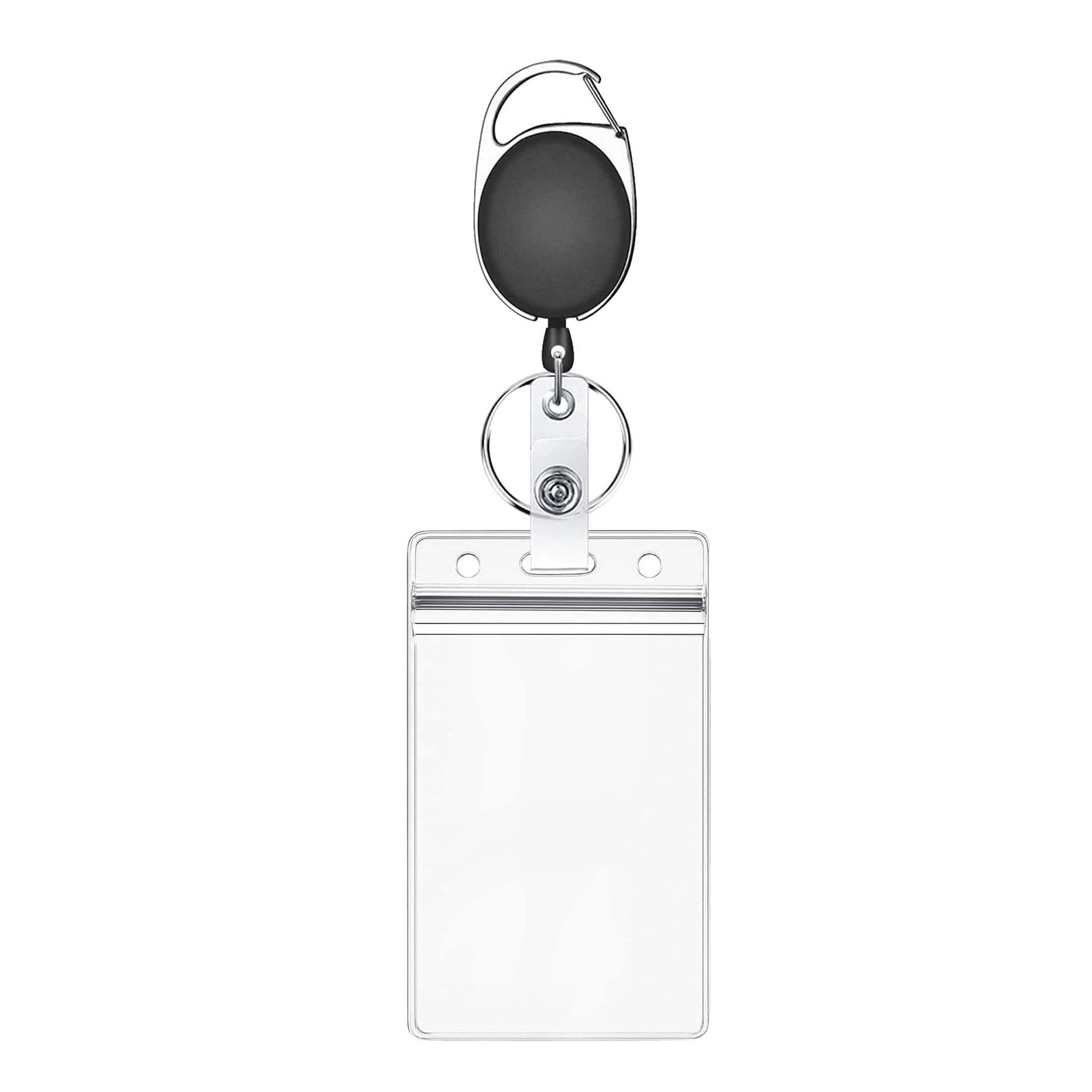 Mosey Badge Reel Holder with Waterproof PVC Card Holder Key Ring ...