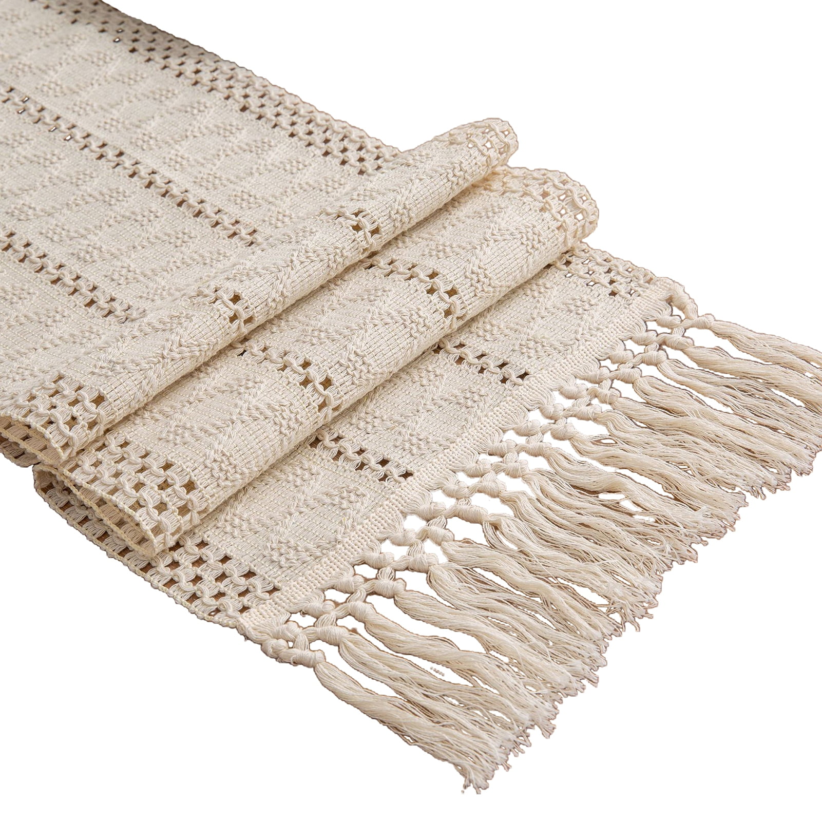 Mosey Bohemian Table Runner with Tassels Rustic Woven Bohemian ...