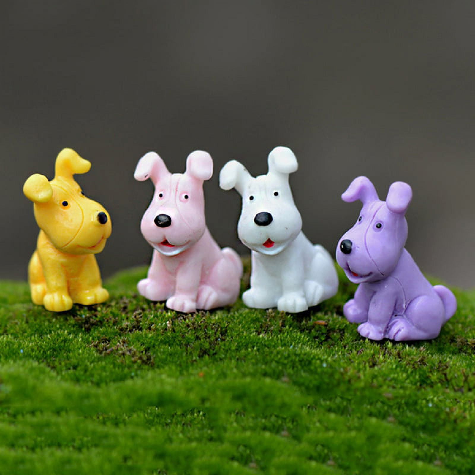 Mosey Dog Statue Decor,Resin Mini Cute Dog Miniature Model Doll ...