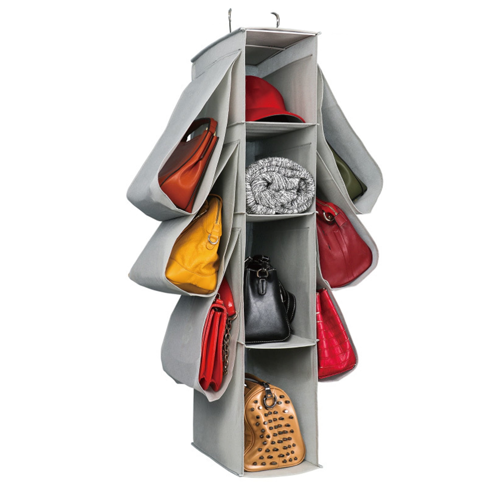 Mosey Handbag Hanging Organizer Space Saving 10 Compartments with Heavy ...
