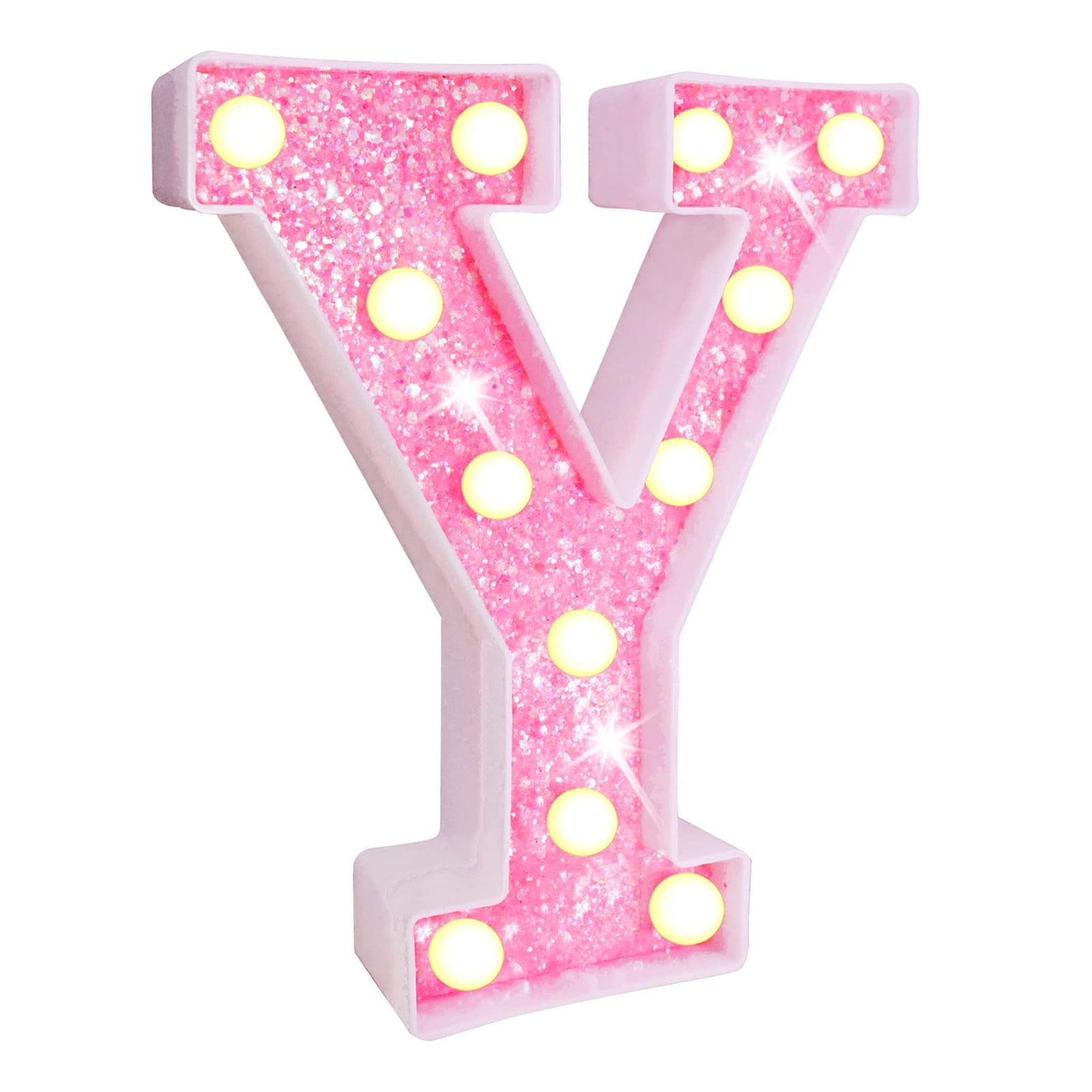 Mosey LED Letter Light Glitter Alphabet Sign with Hanging Hole Night ...