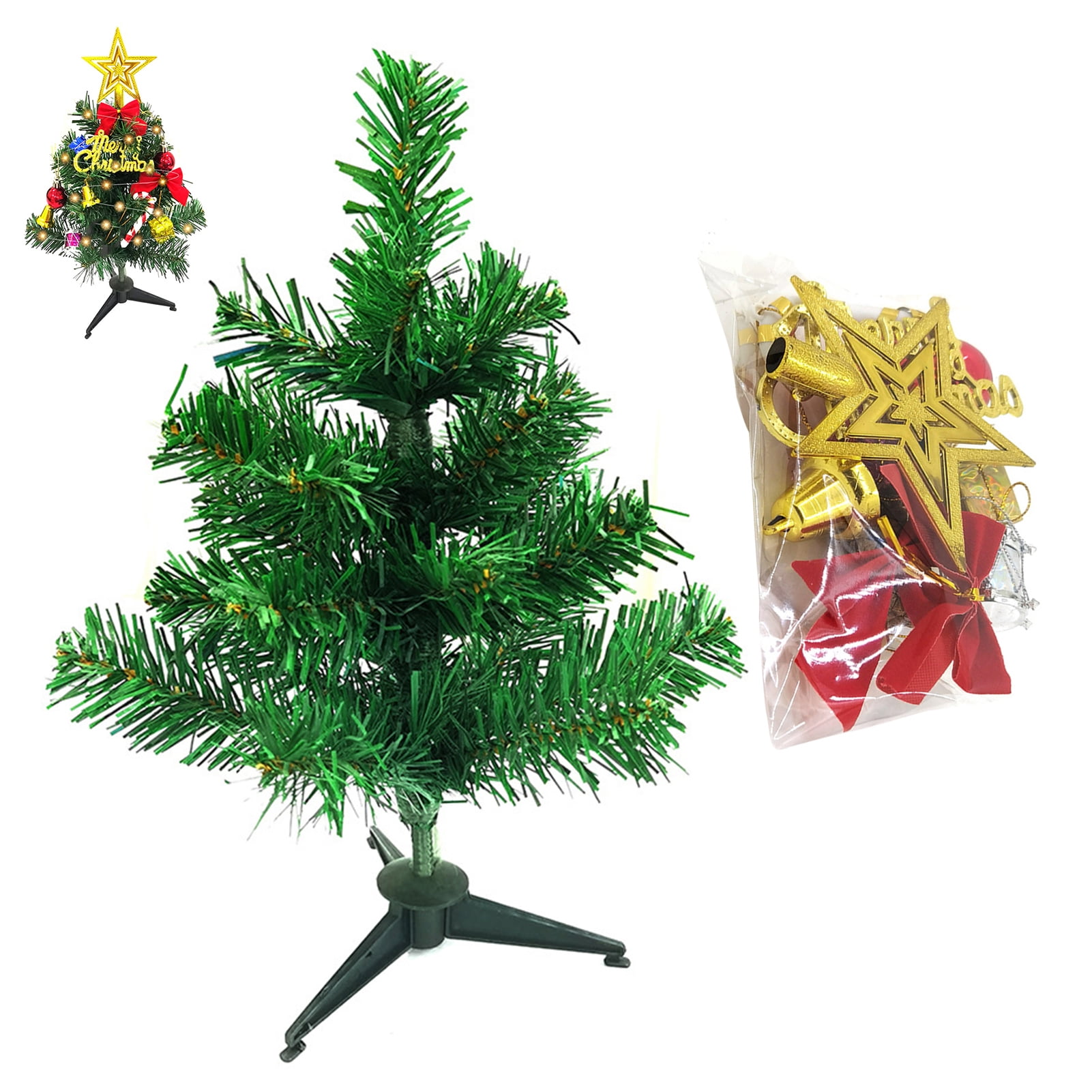 Mosey Mini Artificial Christmas Tree with LED Lights Vibrant Color ...