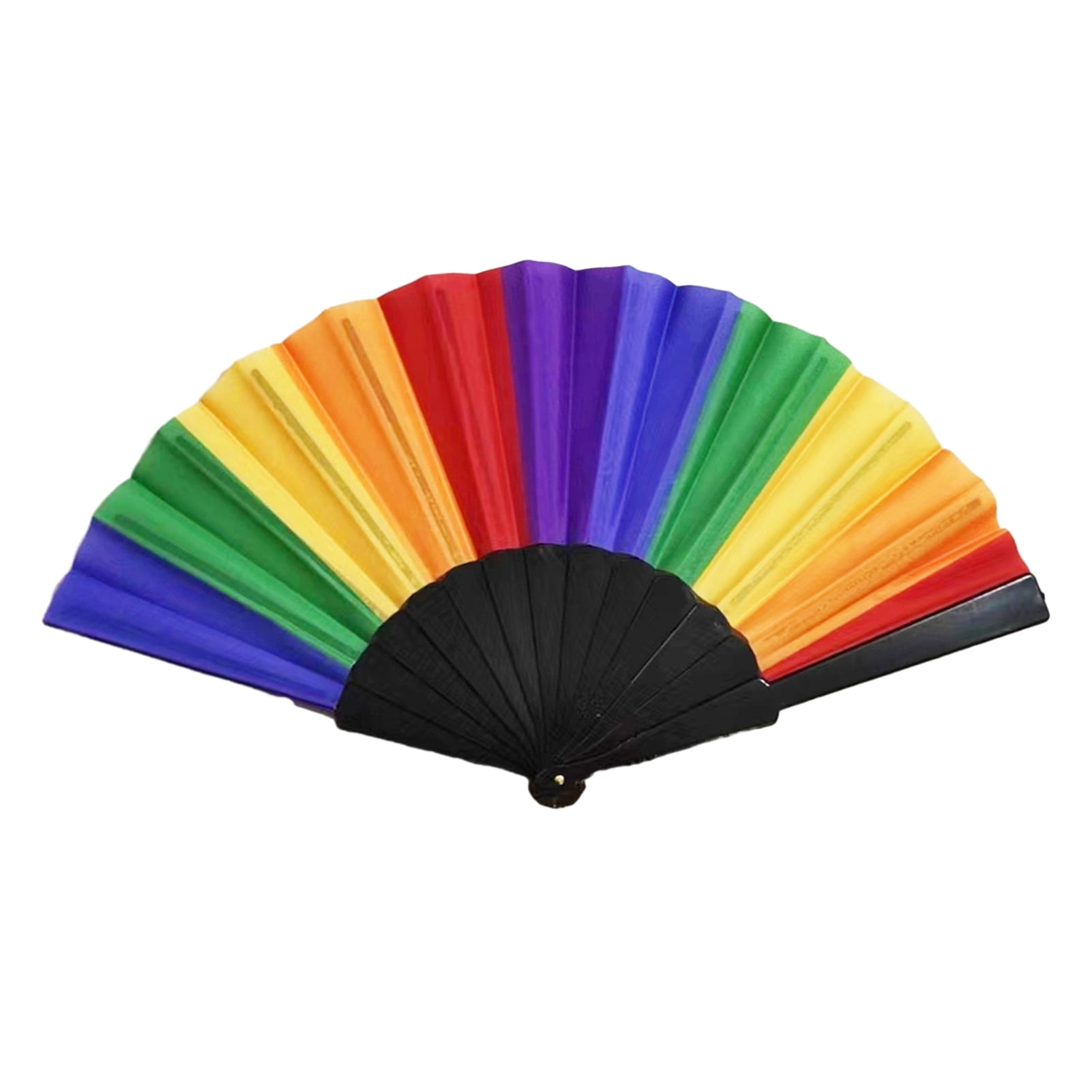 Mosey Rainbow Folding Fan Bright Color Lightweight Compact Size ...