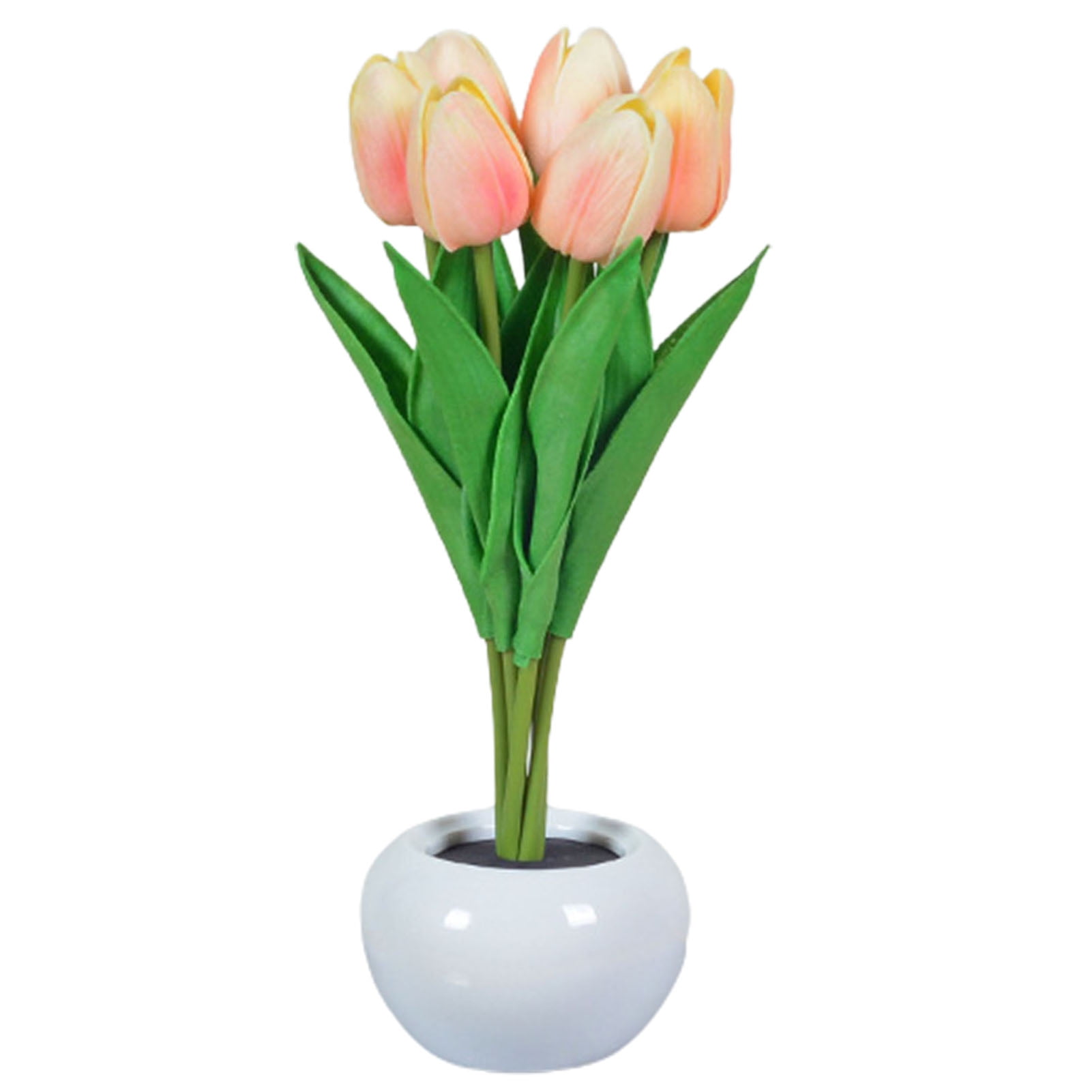 Mosey Tulip Flowerpot Lamp Realistic Looking Battery Powered 6 Heads ...