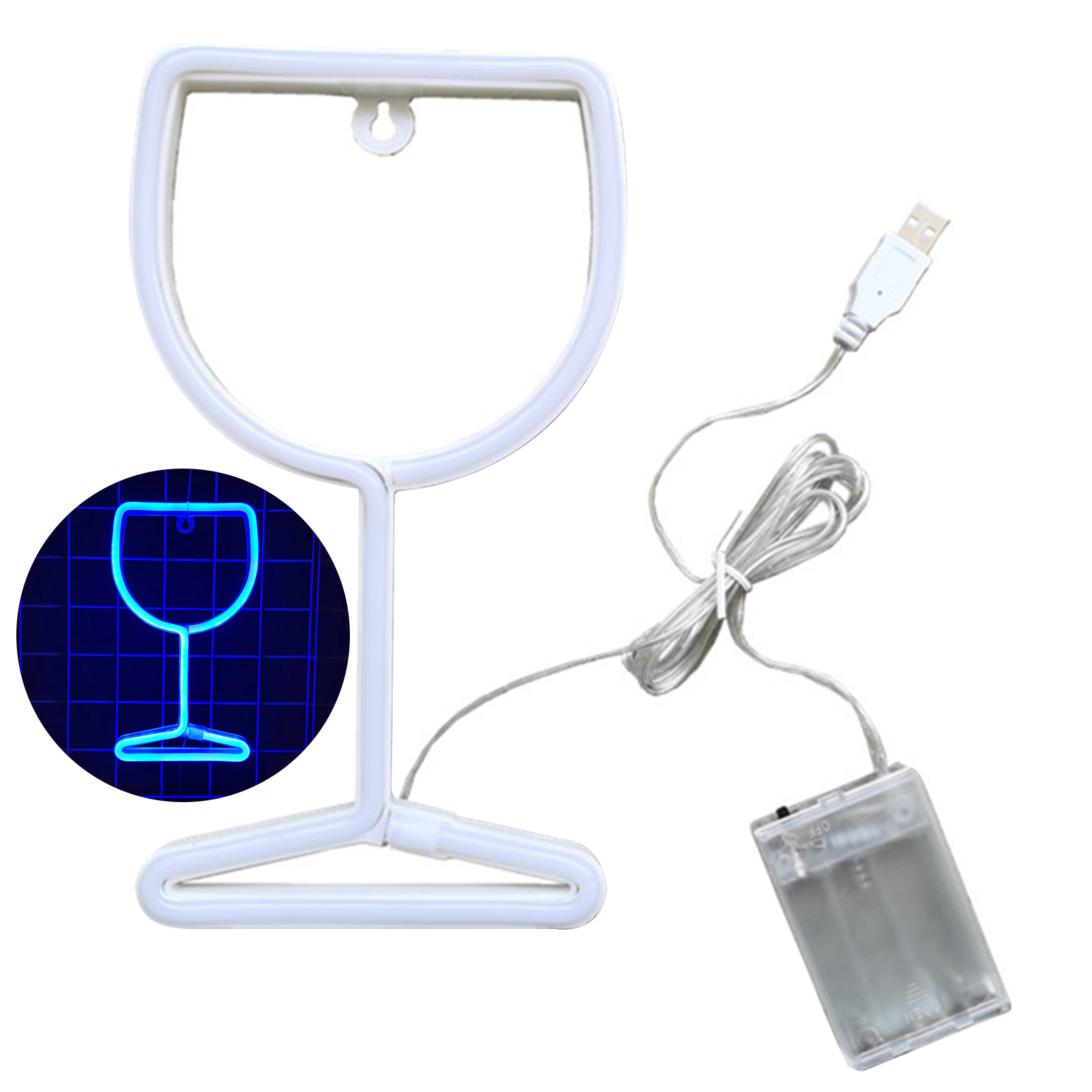 Mosey Wine Glass Neon Light Creative Shape USB/Battery Operated Non ...