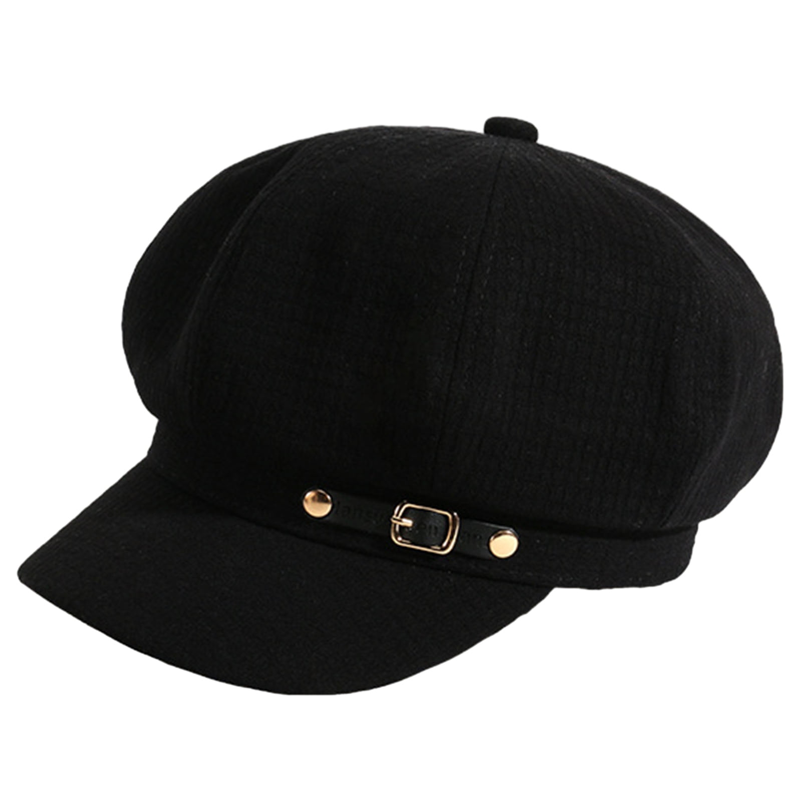 Mosey Womrn Fall Winter Hat Painter Hat Short Brim Buckle Decor Dome ...