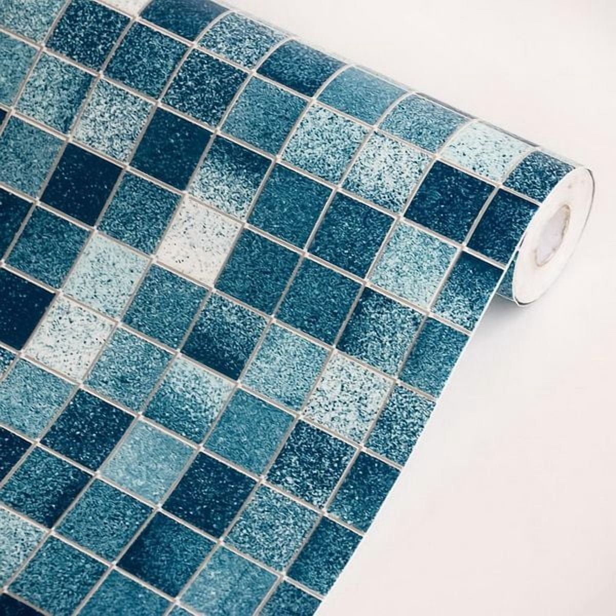 Mosic Blue Wallpaper - Vinyl Self-Adhesive Wall Decor Roll, 17.7" x 394 ...