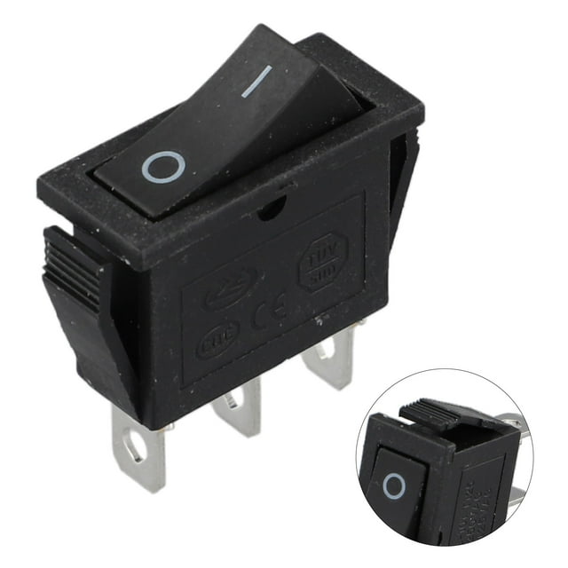 Mosiee 1 Piece Rocker Switch 3 Pin Snap-In On/Off Mini Rocker Switch ...