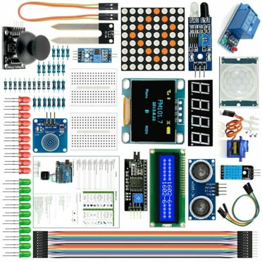 smraza Basic Starter Kit with Breadboard, Power Supply, Jumper Wires, Resistors, LEDs for ...